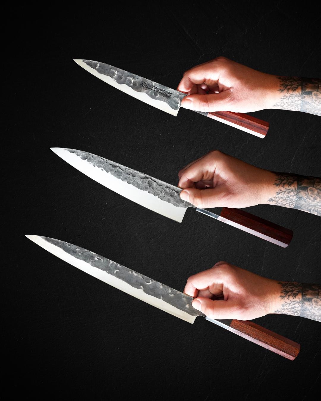 The 'core Combo' Hand Forged Japanese Style Knife Set - Etsy
