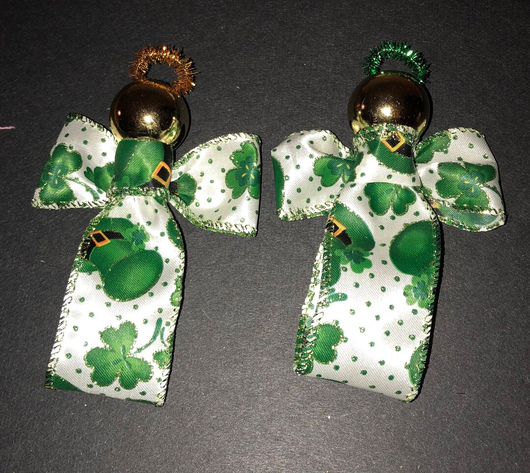 St Patricks Day Irish Shamrock Angel Ornament Magnet Made to Order ...