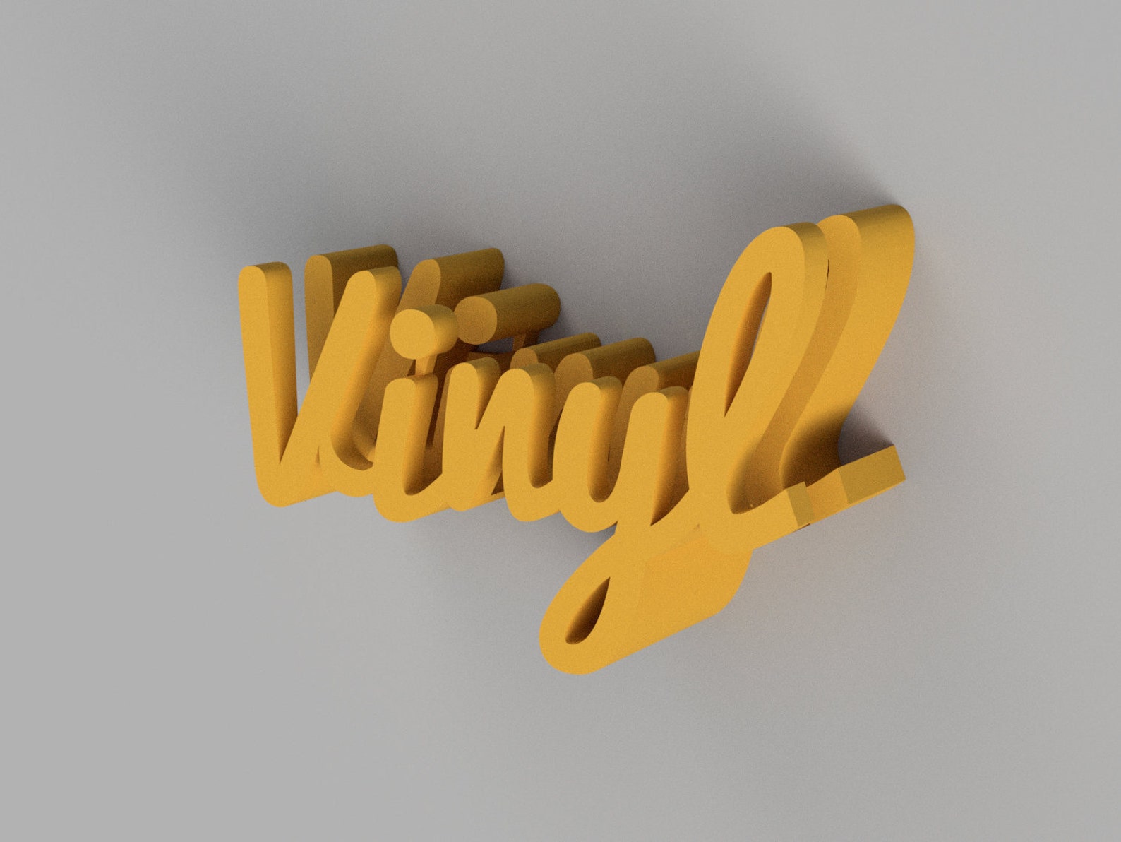 Vinyl Record Turntable Wall Stand in Cursive Script 3D Printed Free US ...