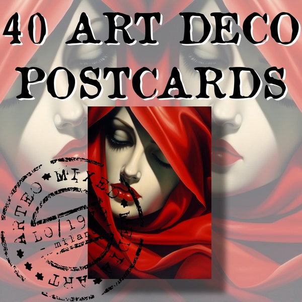 Art Deco Postcard - Etsy