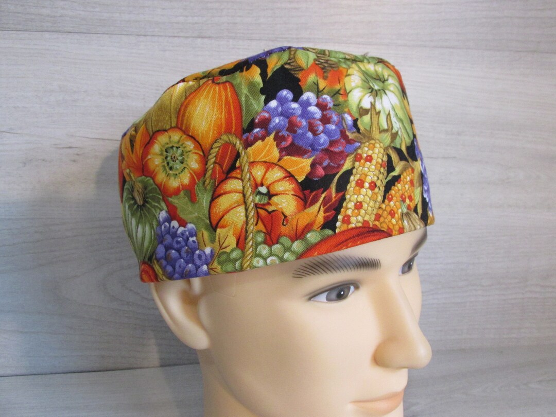 Fall Harvest Surgical Scrub Cap for Short Hair With Sweatband, Nurse ...