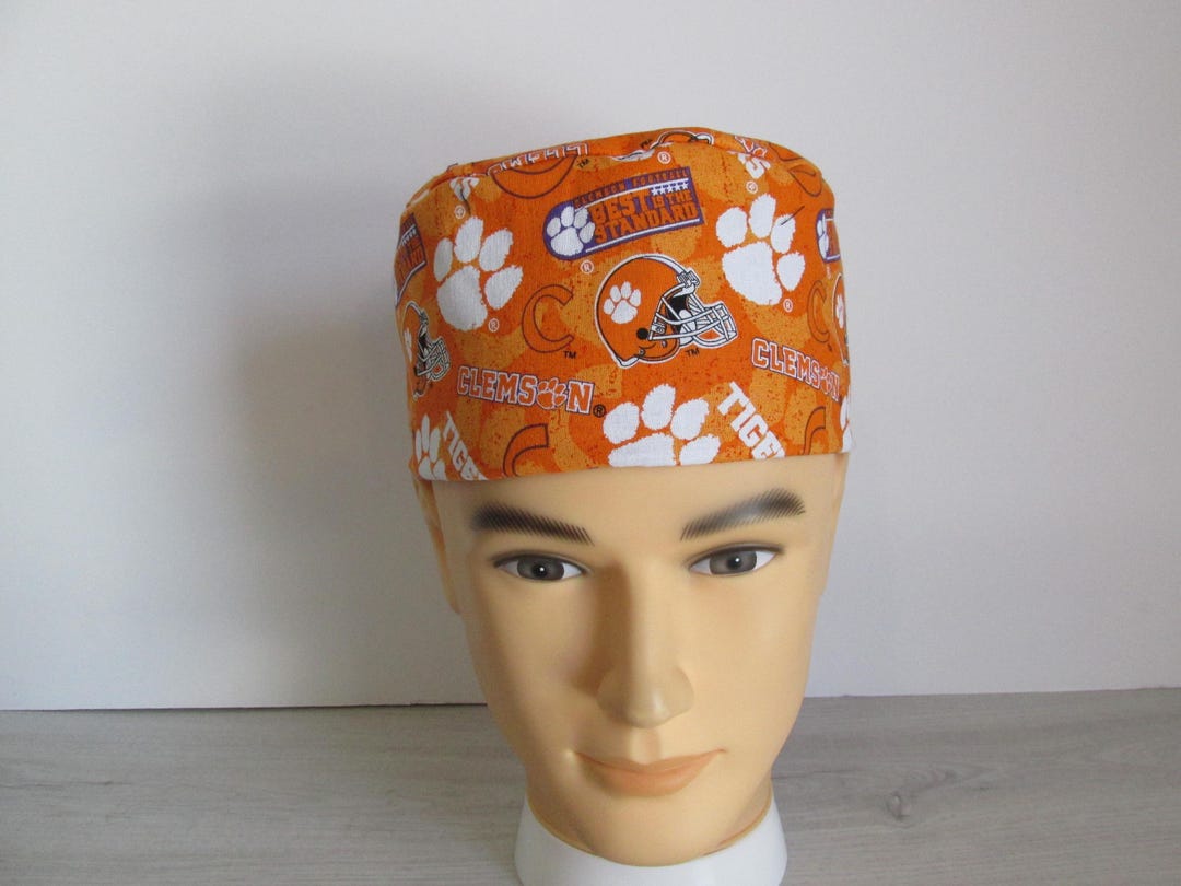 Clemson Tigers Surgical Scrub Cap for Short Hair With Sweatband, Nurse ...