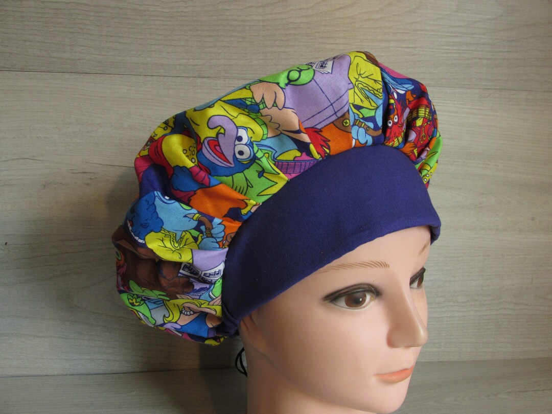 Muppet Characters With Purple Band Bouffant Surgical Scrub Cap With ...