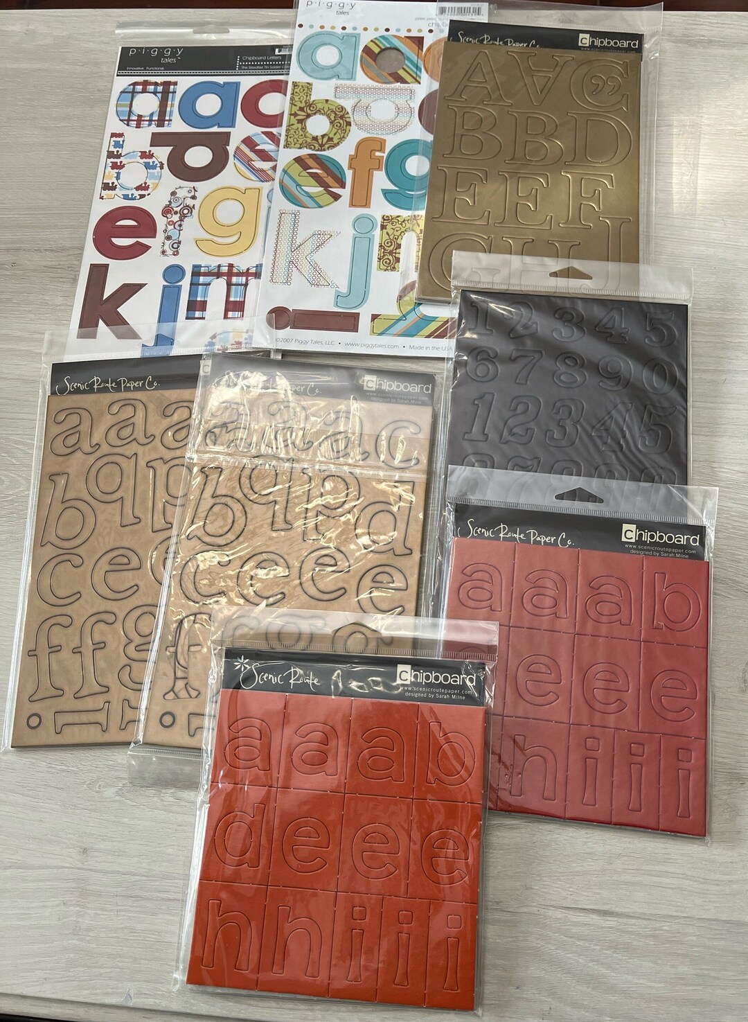 Chipboard, Alphabet, Grab Bag, 8 Packs - Etsy