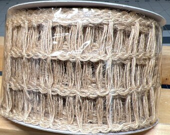 2.5 Wired Jute Netting Ribbon 2.5 Natural Ribbon 2.5 Wired Mesh ...