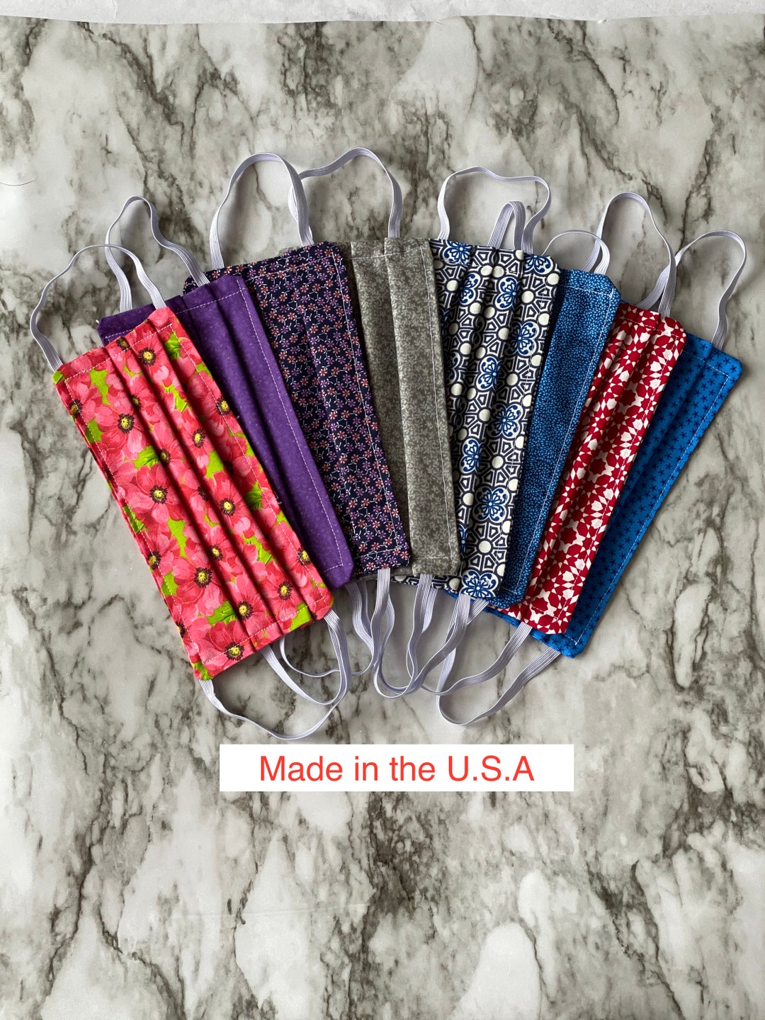 5 Pack Personal Face Mask Covering 100% Cotton Fabric Washable Reusable ...