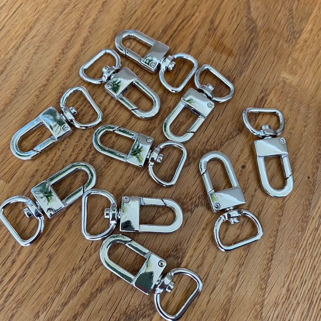 10x 16mm SILVER Handbag HOOKS for LUGGAGE Tag or Keyring Unbranded ...