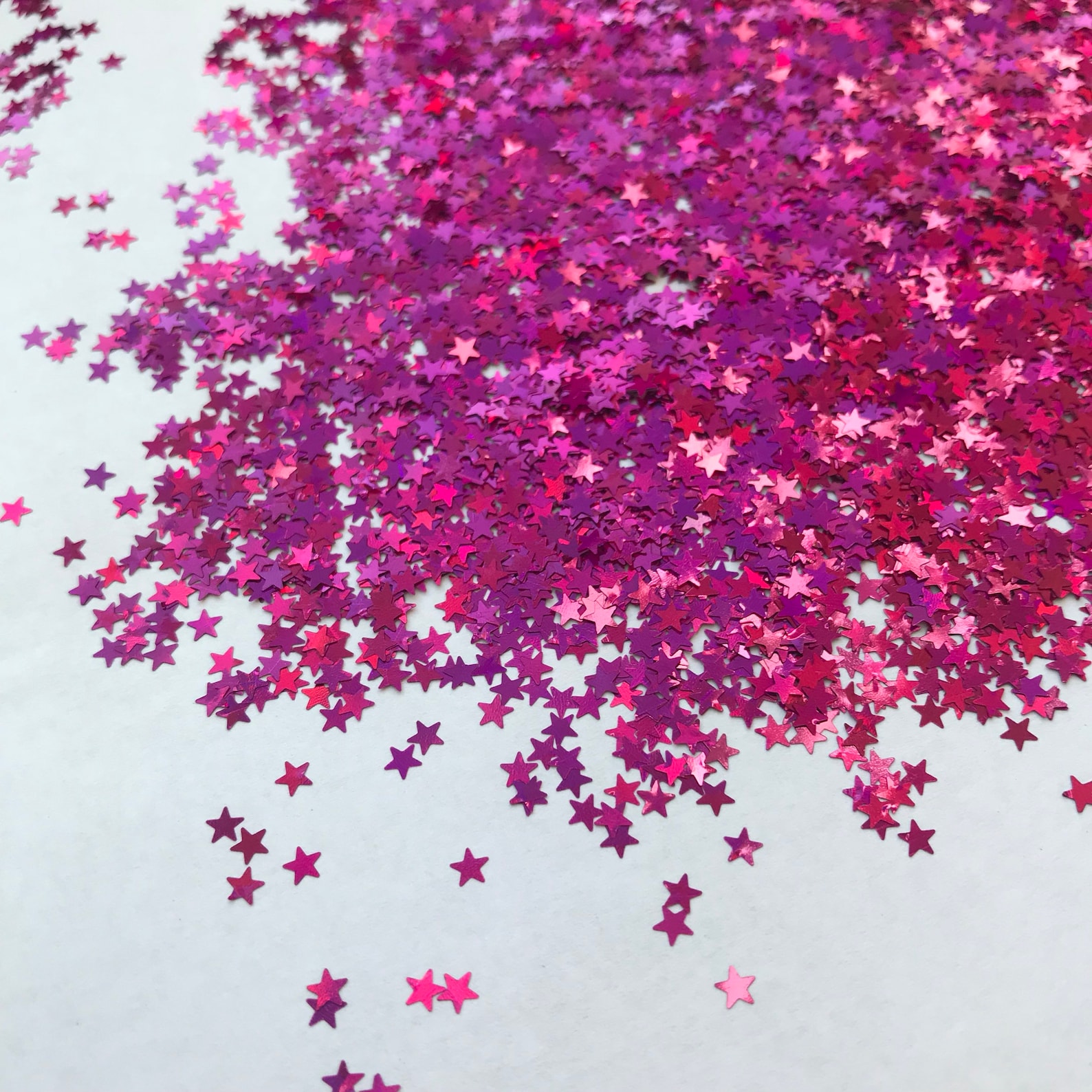BRIGHT PINK STAR Shaped Glitter Cerise New Crafts Hair Face Body Nail ...