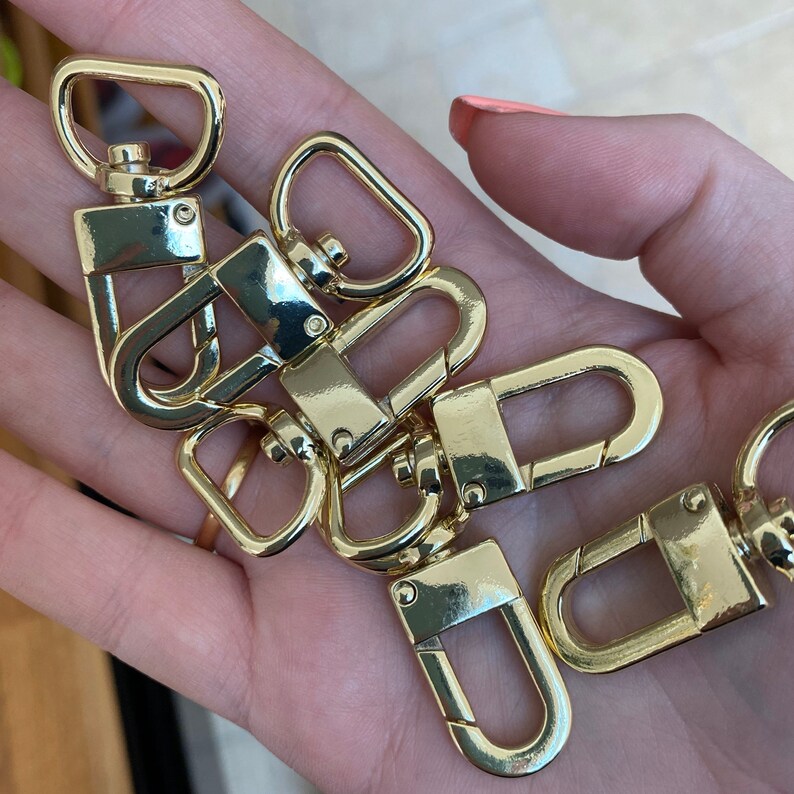 10x 16mm GOLD Handbag HOOKS for LUGGAGE Tag or Keyring Unbranded Gold ...