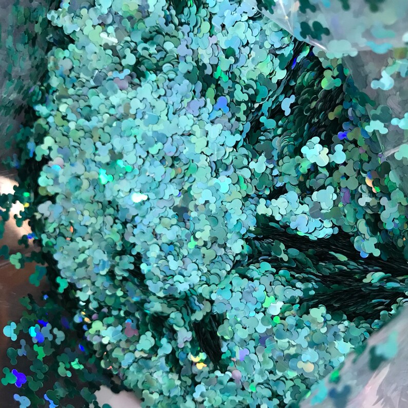 MICKEY MOUSE TURQUOISE Blue Holo Sequins 4mm Glitter Festival - Etsy