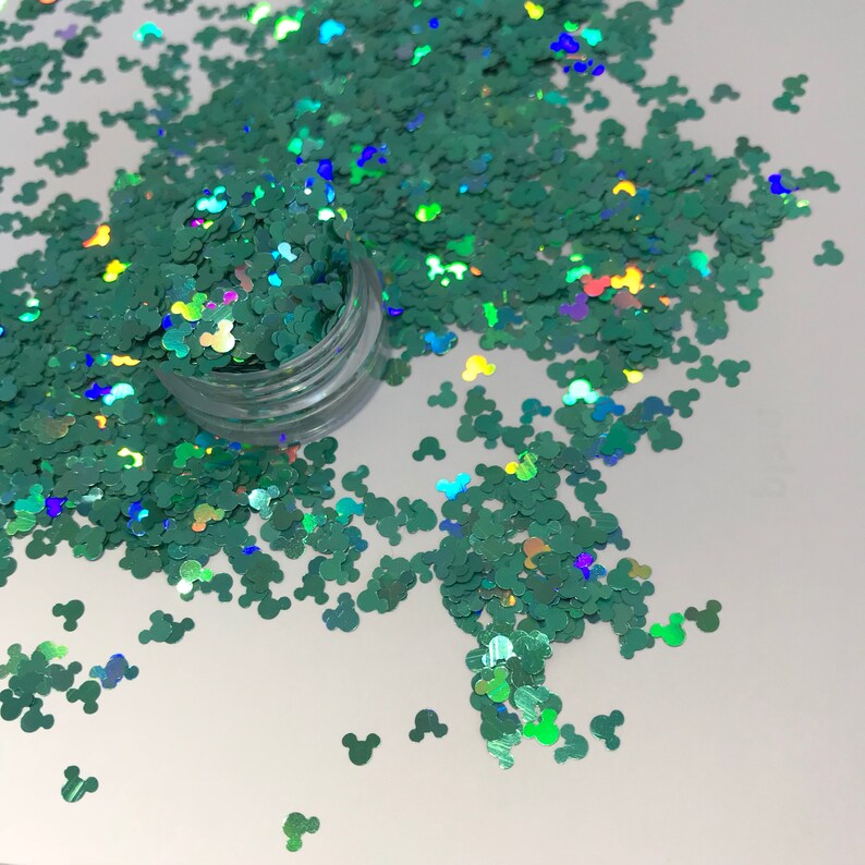 MICKEY MOUSE TURQUOISE Blue Holo Sequins 4mm Glitter Festival | Etsy