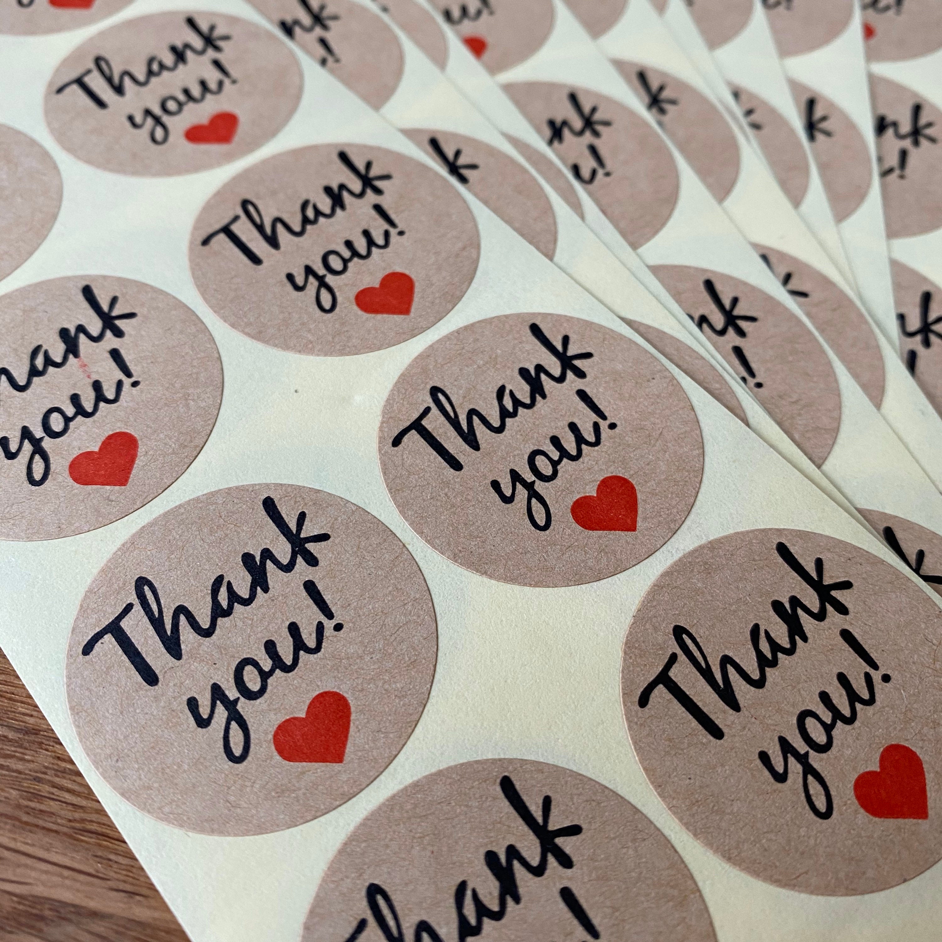 100 THANK YOU STICKERS new brown recycled paper gifting | Etsy