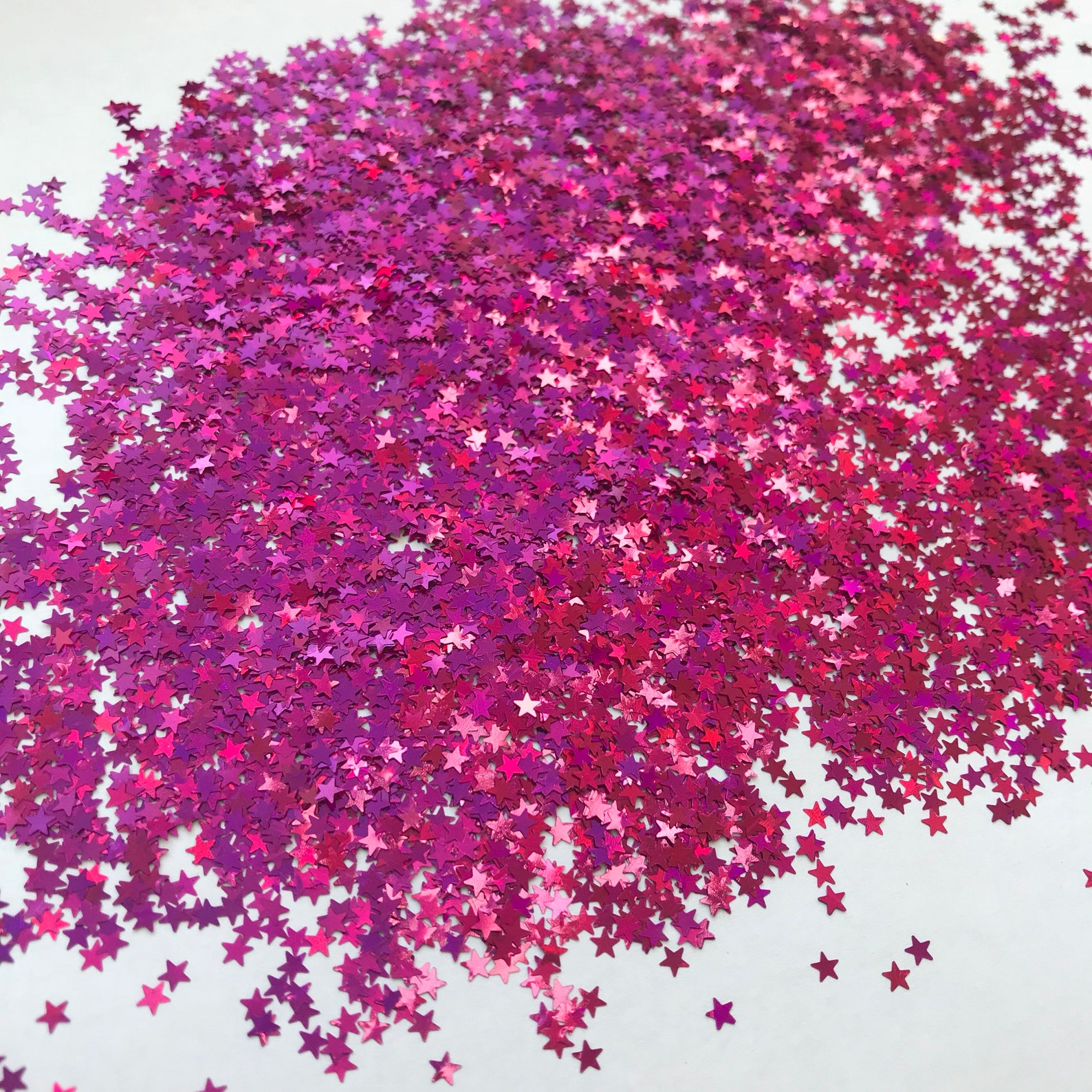 BRIGHT PINK STAR Shaped Glitter Cerise New Crafts Hair Face Body Nail ...