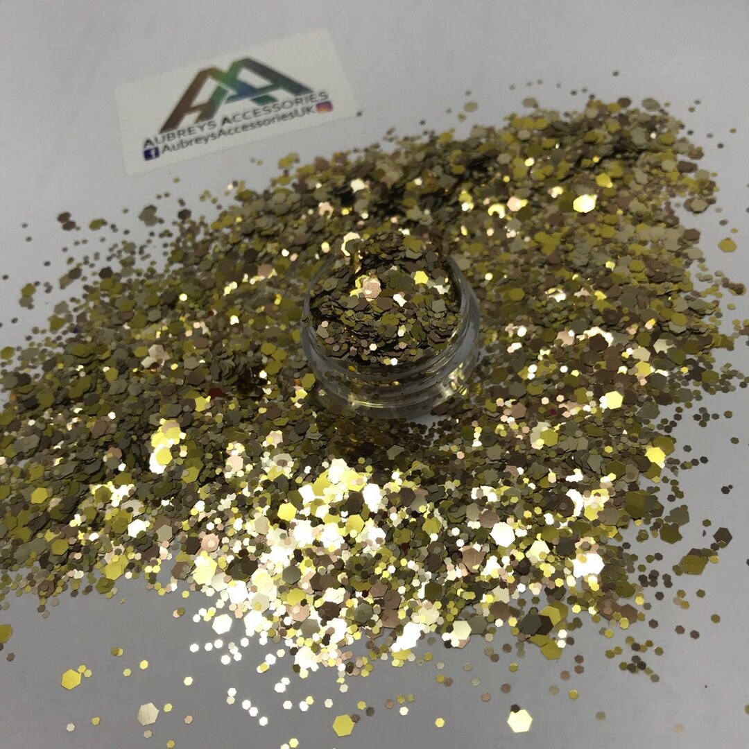 GOLD & BRONZE Hexagon Mix Glitter Festival Face Body Hair Nail Art K03 ...