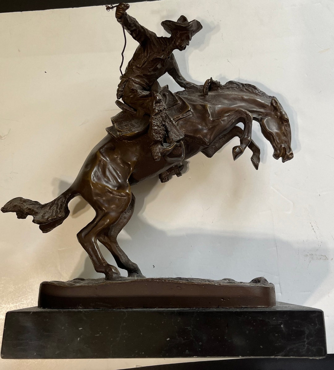 Remington "bronco Buster" Bronze Statue - Etsy