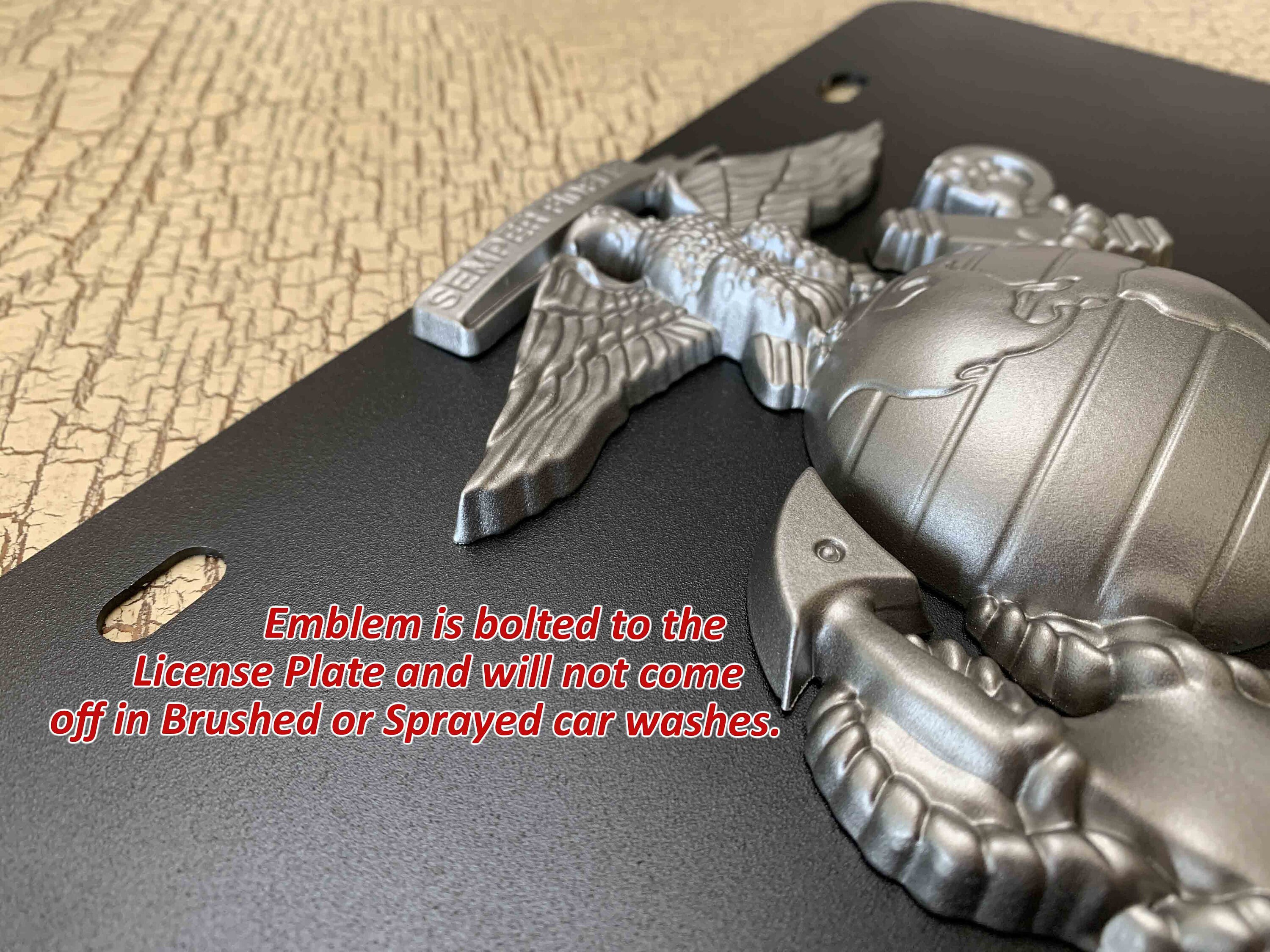 USMC MARINE License Plate 3D Metal EGA Black Powder Coated - Etsy Sweden
