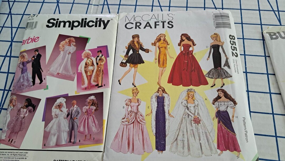 2 Barbie Doll Patterns, Mccalls 8553, and Simplicity 0691 - Etsy