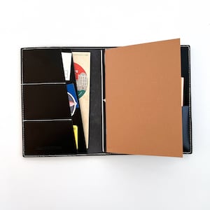 A5 Leather Notebook Cover Refillable, Cover in Black Leather A5 Size ...