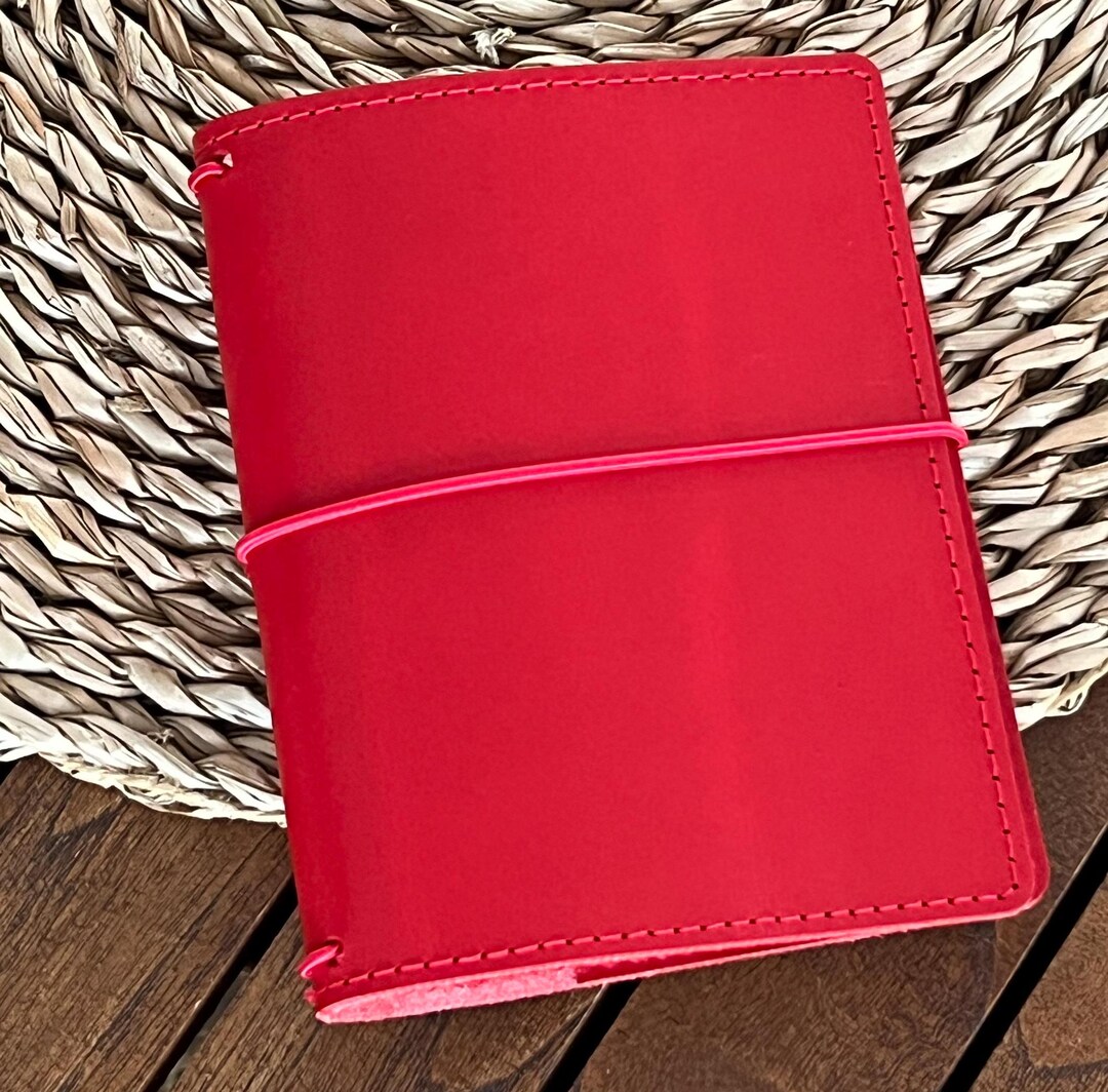 Red Leather Passport Notebook: Travel Journal With Pockets & Elastic - Etsy