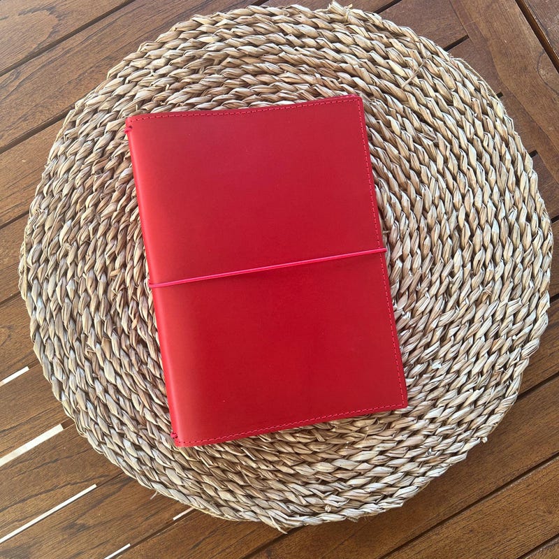 Red Leather Journal - Etsy