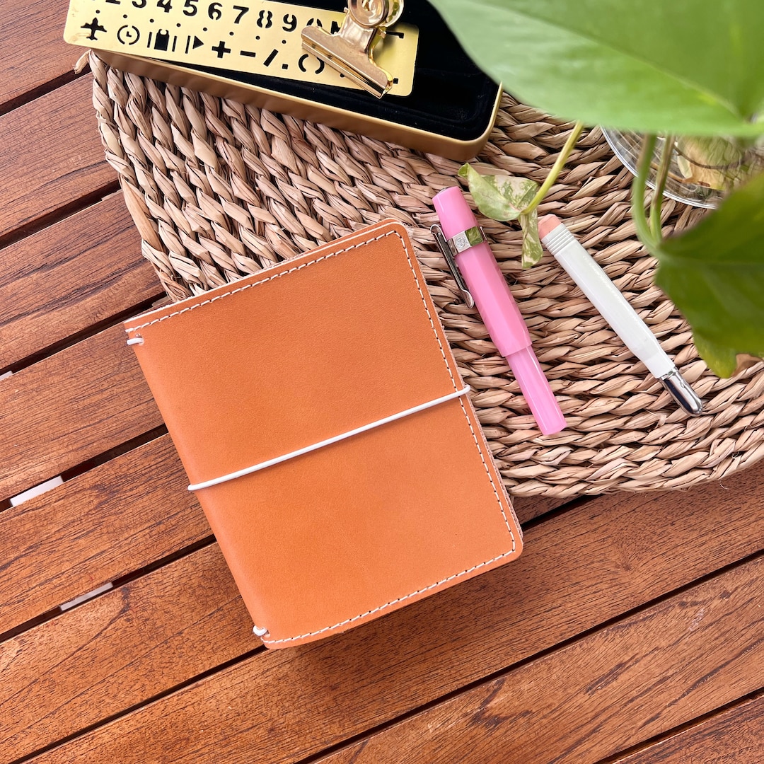 Traveler's Notebook for Passport Size, Genuine Leather With Inside ...