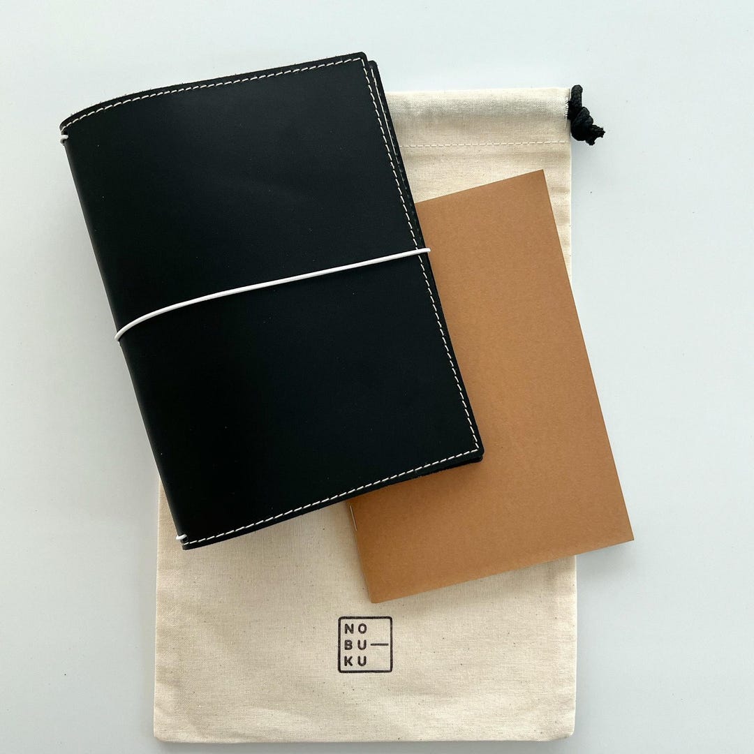B6 Leather Notebook Cover Refillable, Cover in Black Leather B6 Size ...