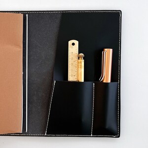 A5 Leather Notebook Cover Refillable, Cover in Black Leather A5 Size ...