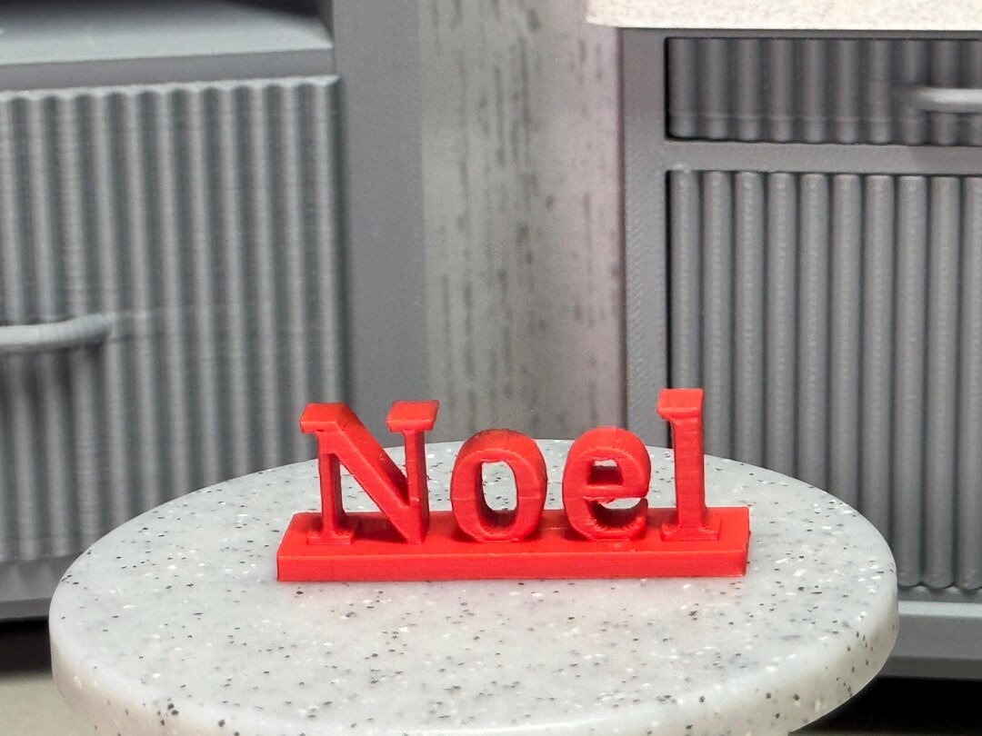 Miniature Noel Sign | 1:6 Scale Dollhouse Holiday Decor | 3D Printed ...