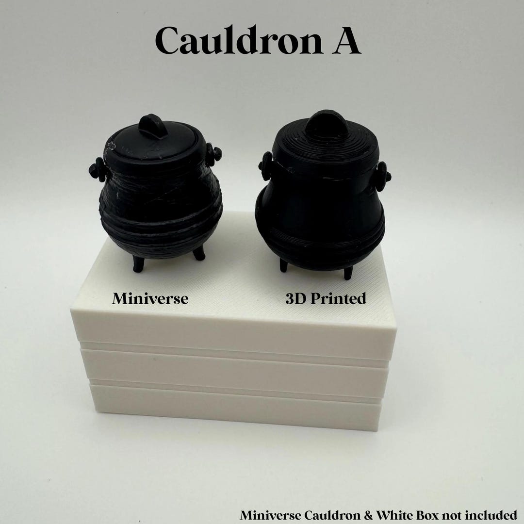 Miniature Cauldron | 1:6 Scale Wizard Accessory | 3D Printed Black ...