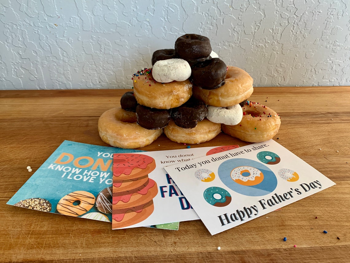 6 Donut Father's Day Cards *digital Download* - Etsy