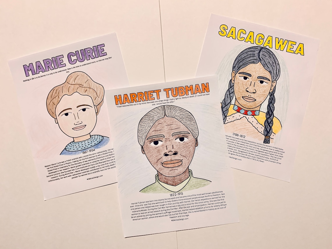 Women's History Coloring Pages - Etsy