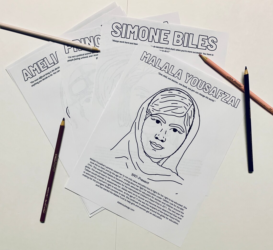 Women's History Coloring Pages - Etsy