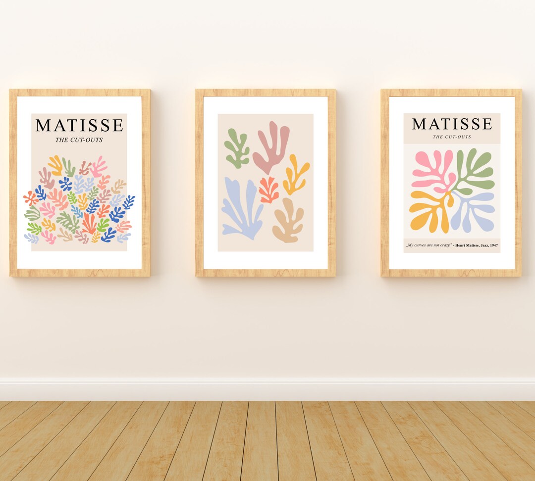 MATISSE EXHIBITION POSTERS, Set of Three, Matisse Inspired Art Prints ...