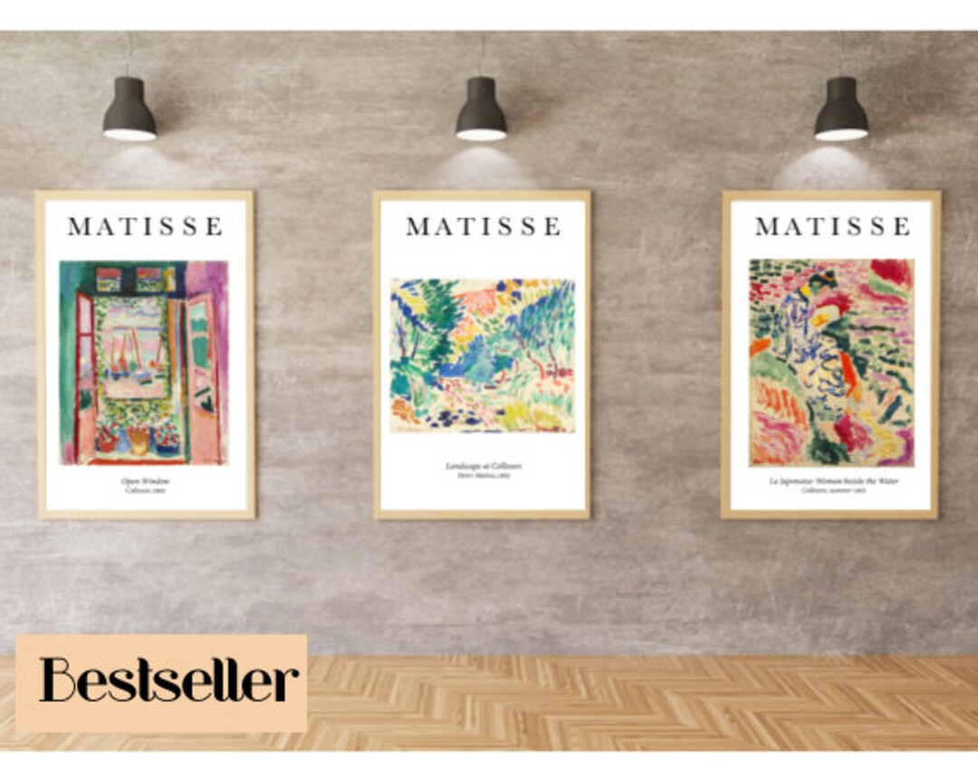 MATISSE EXHIBITION POSTERS, Set of 3, Matisse Inspired Art Prints ...