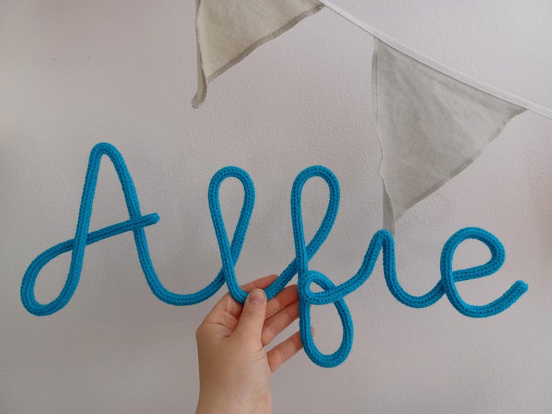 Knitted Wire Name Sign, Nursery Decor, Personalized Baby Gift - Etsy