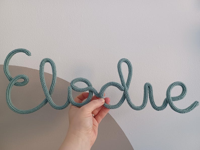 Custom Word Knitted Wire Sign, Nursery, Children’s Decor Knitted Wall ...