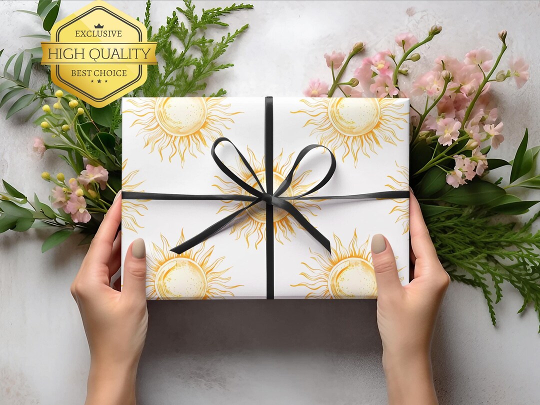 Gift Wrap Paper - Sun Yellow Wrapping Paper for Unique Present, Gift ...