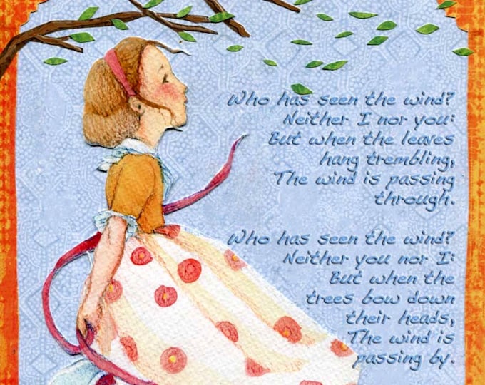 Who Has Seen the Wind? Original Collage Print, Poem by Christina ...