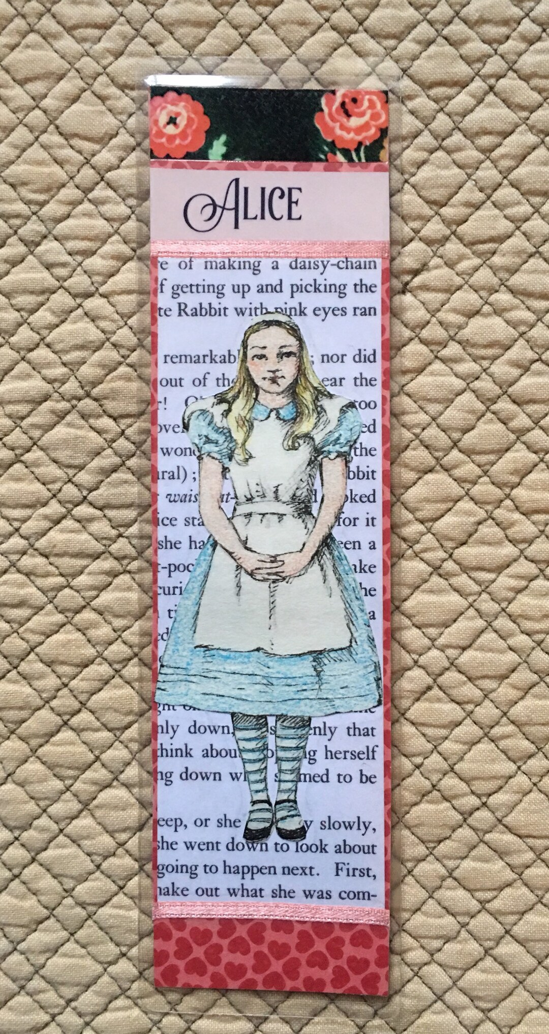 Alice in Wonderland Handmade Bookmark, Original Pen and Ink Drawing and ...