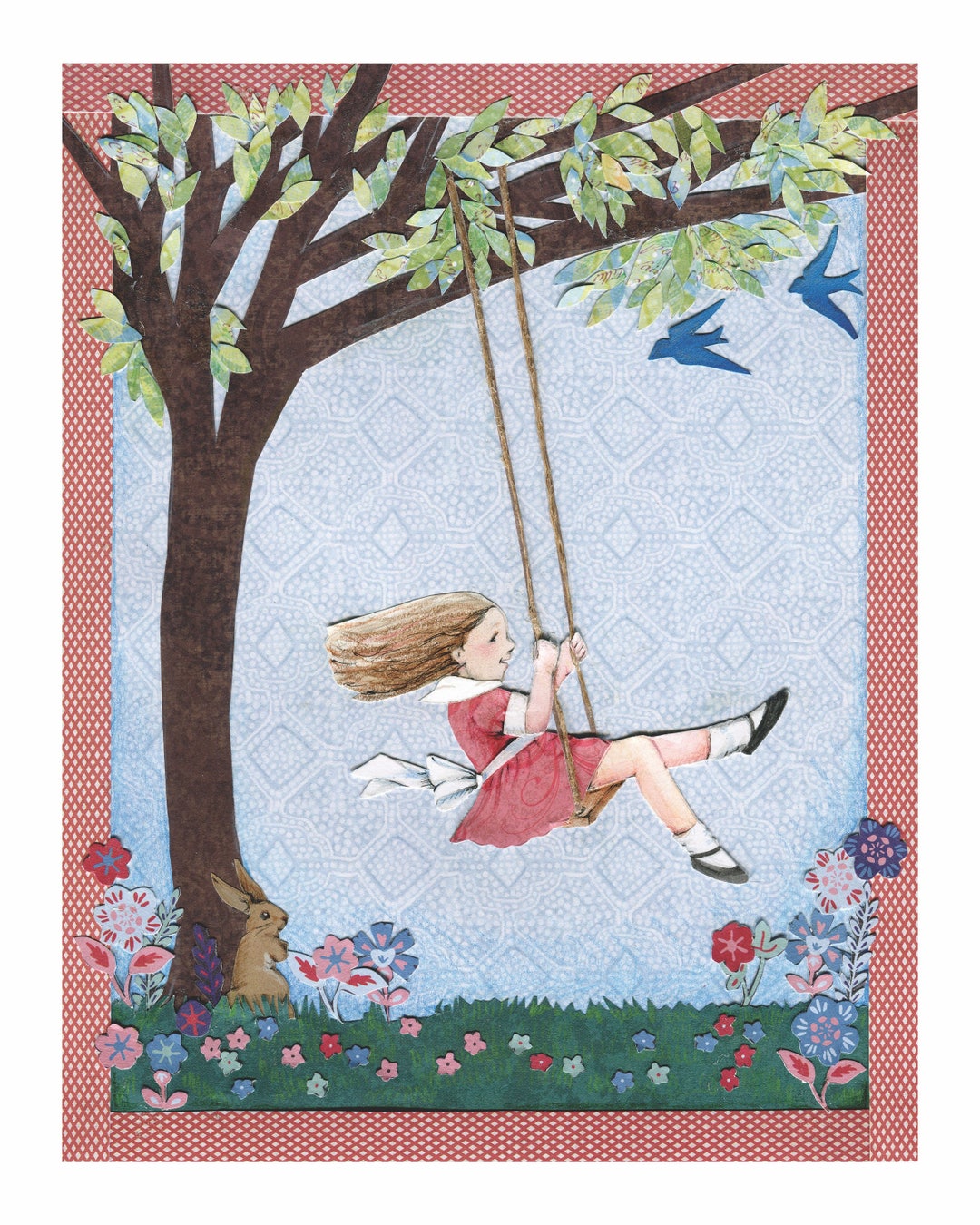 The Swing, Original Collage Print Inspired by Poem by Robert Louis ...