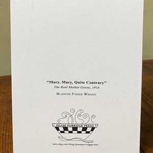 Vintage Book Illustration Notecard Mary Mary Quite - Etsy