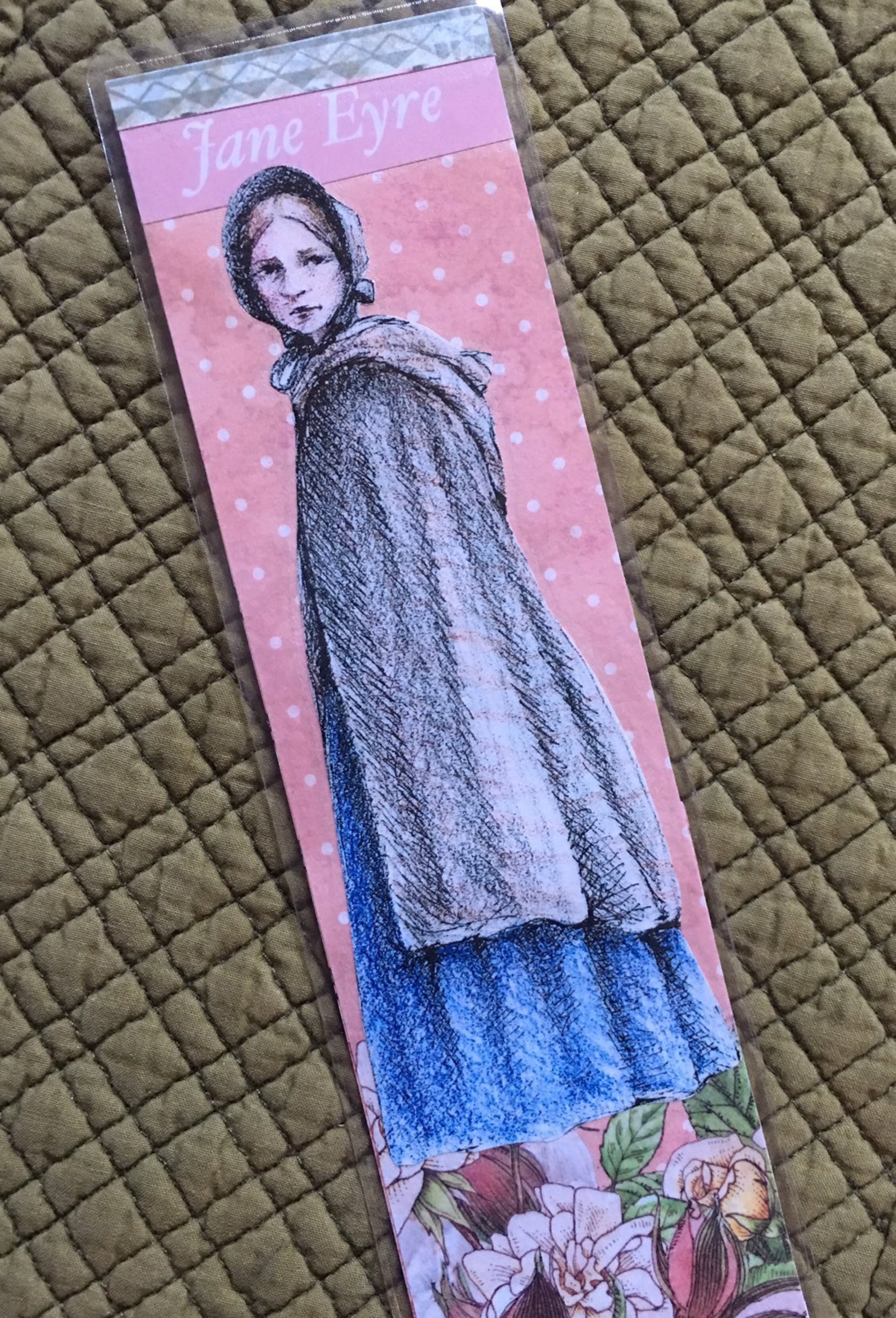 Jane Eyre Handmade Bookmark Original Pen and Ink and Collage | Etsy
