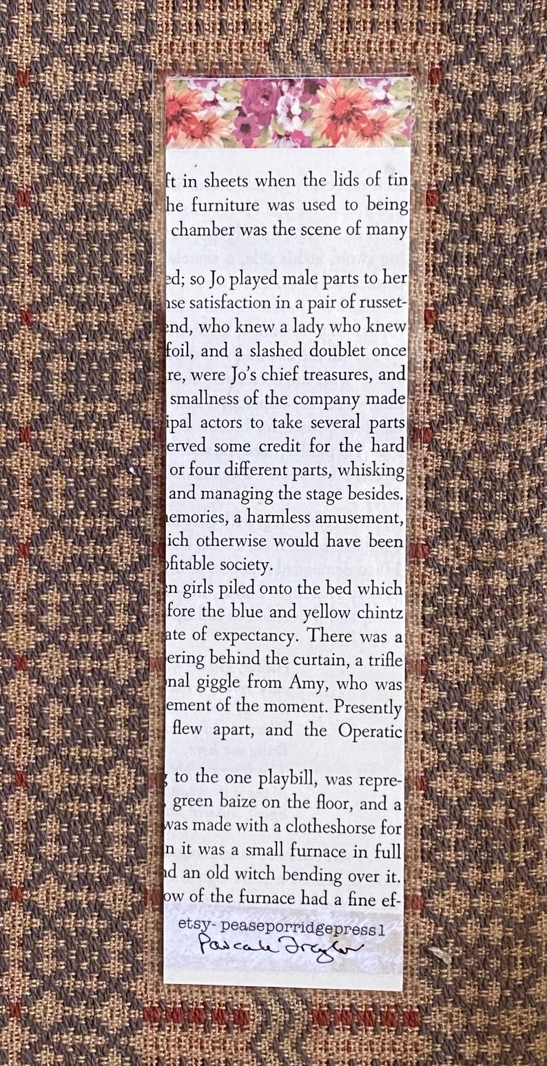 Jo March Handmade Bookmark, Little Women, Louisa May Alcott, One-of-a ...