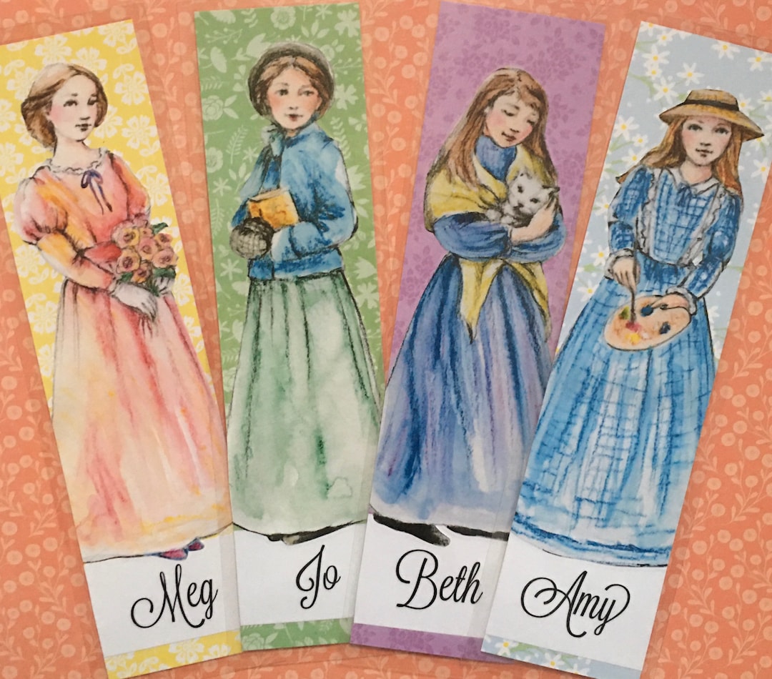 Set of 4 Handmade and Laminated March Sister Bookmarks, Little Women ...