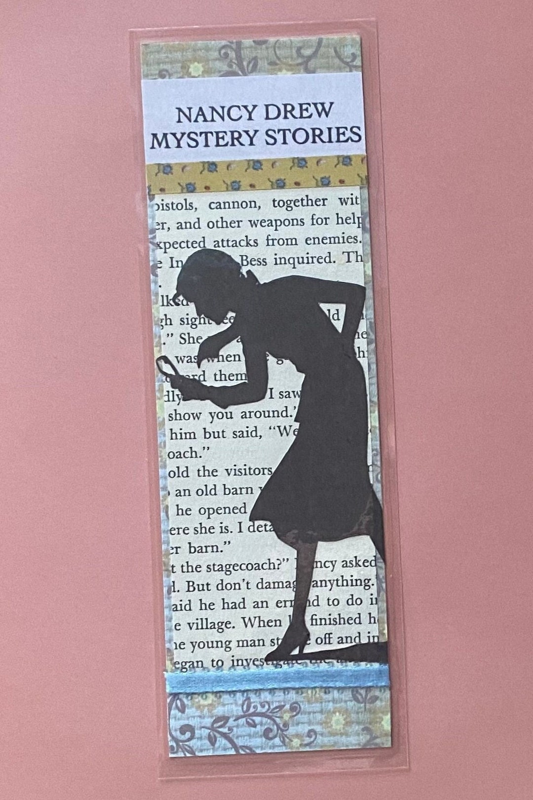 Nancy Drew Handmade Bookmark, Collage Art, 2x7 Inches, Carolyn Keene ...