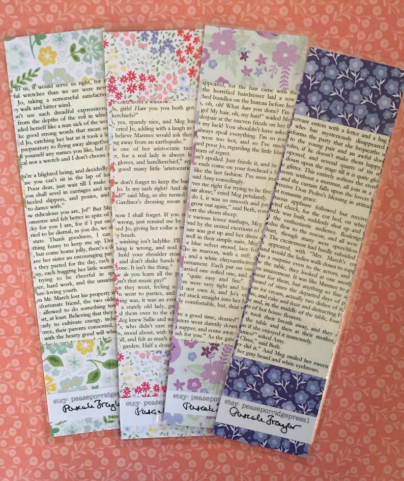 Set of 4 Handmade and Laminated March Sister Bookmarks, Little Women ...