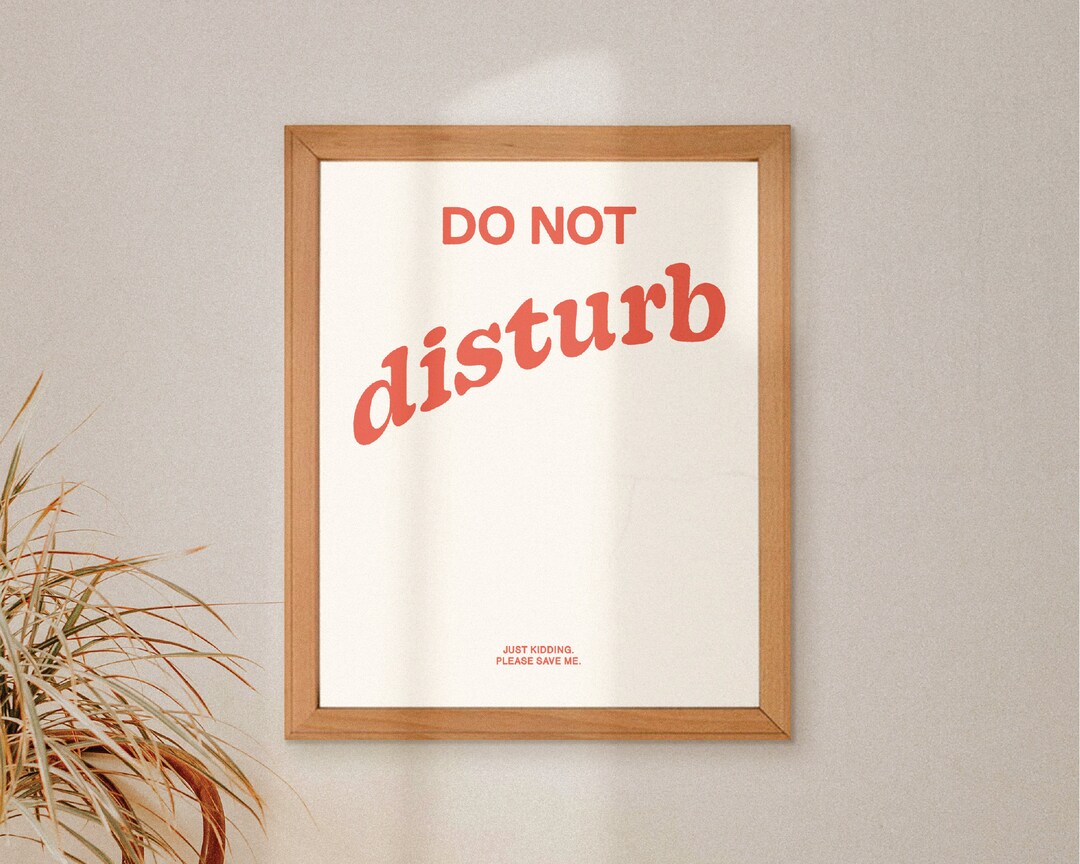 Do Not Disturb Retro Art Print, Mid-century Modern Typography (digital ...