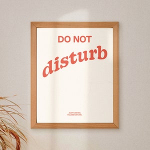 Do Not Disturb Retro Art Print, Mid-century Modern Typography (digital ...