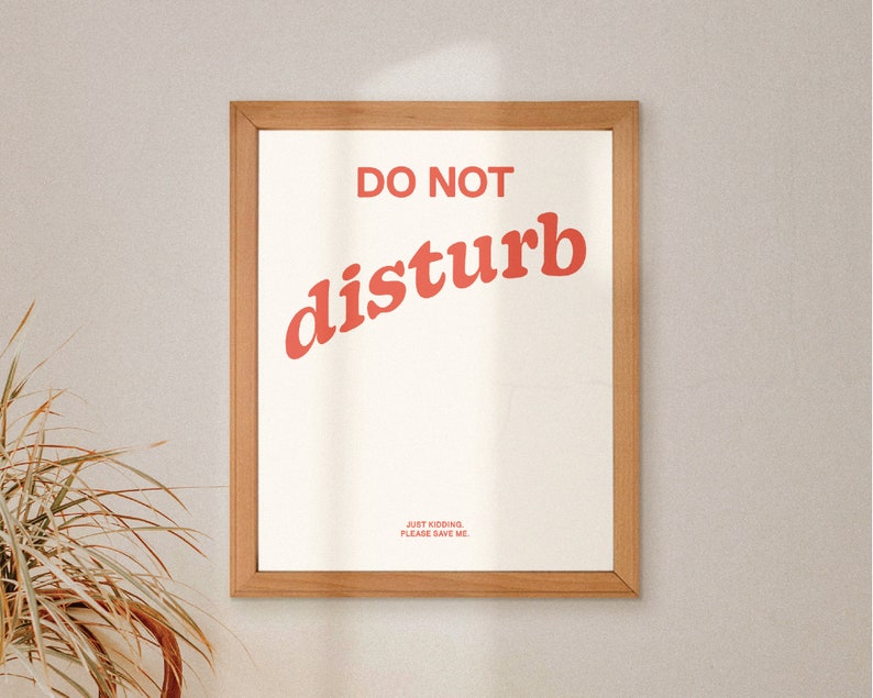 Do Not Disturb Retro Art Wall Print, Digital Download Print, Wall Decor ...
