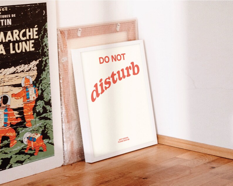Do Not Disturb Retro Art Print, Mid-century Modern Typography (digital ...